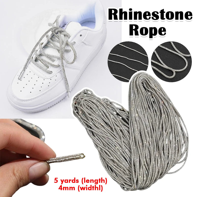 5/10/20/30 Yards Rhinestone Rope Glitter Crystal Tube Cord Trim String ...